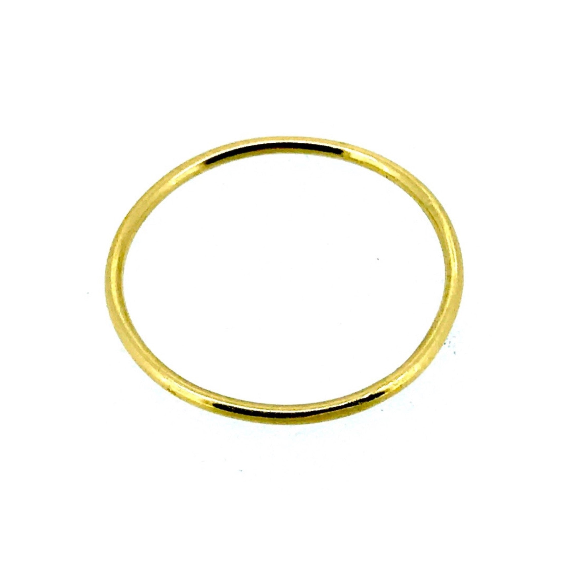1mm Solid 18ct Yellow Gold Slim Round Band Stacking Ring UK Sizes ...