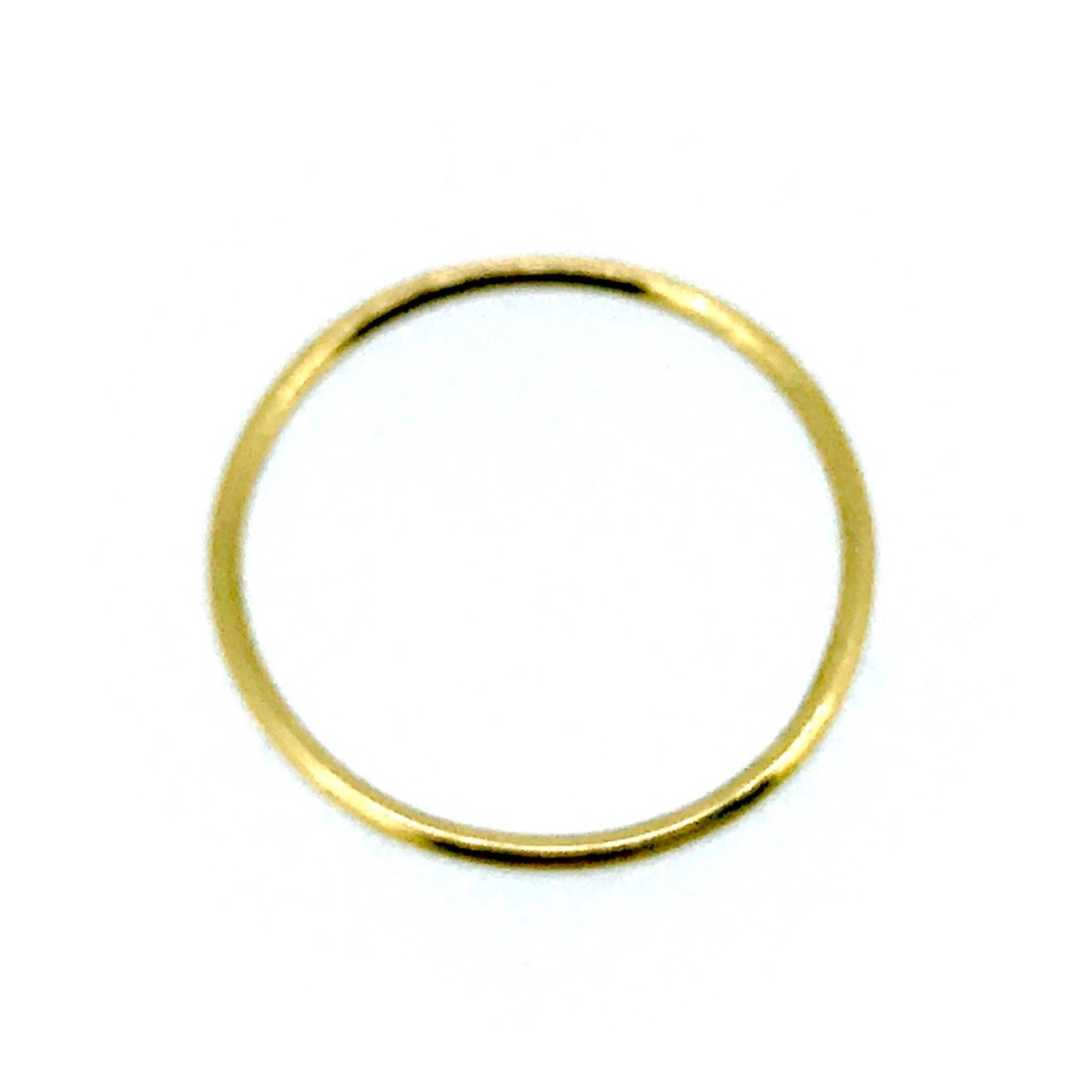 1mm Solid 18ct Yellow Gold Slim Round Band Stacking Ring UK Sizes ...