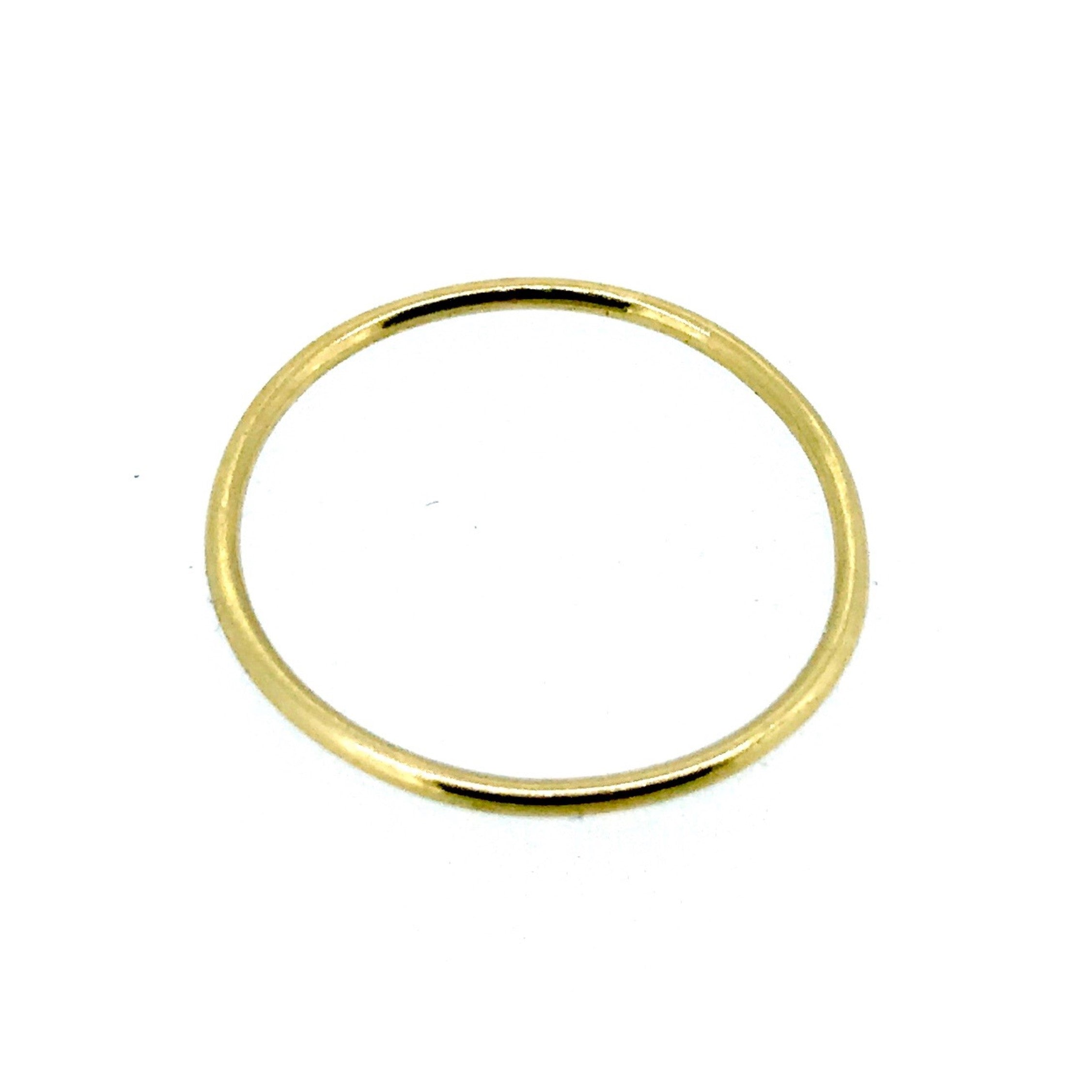 1mm Solid 18ct Yellow Gold Slim Round Band Stacking Ring UK Sizes ...