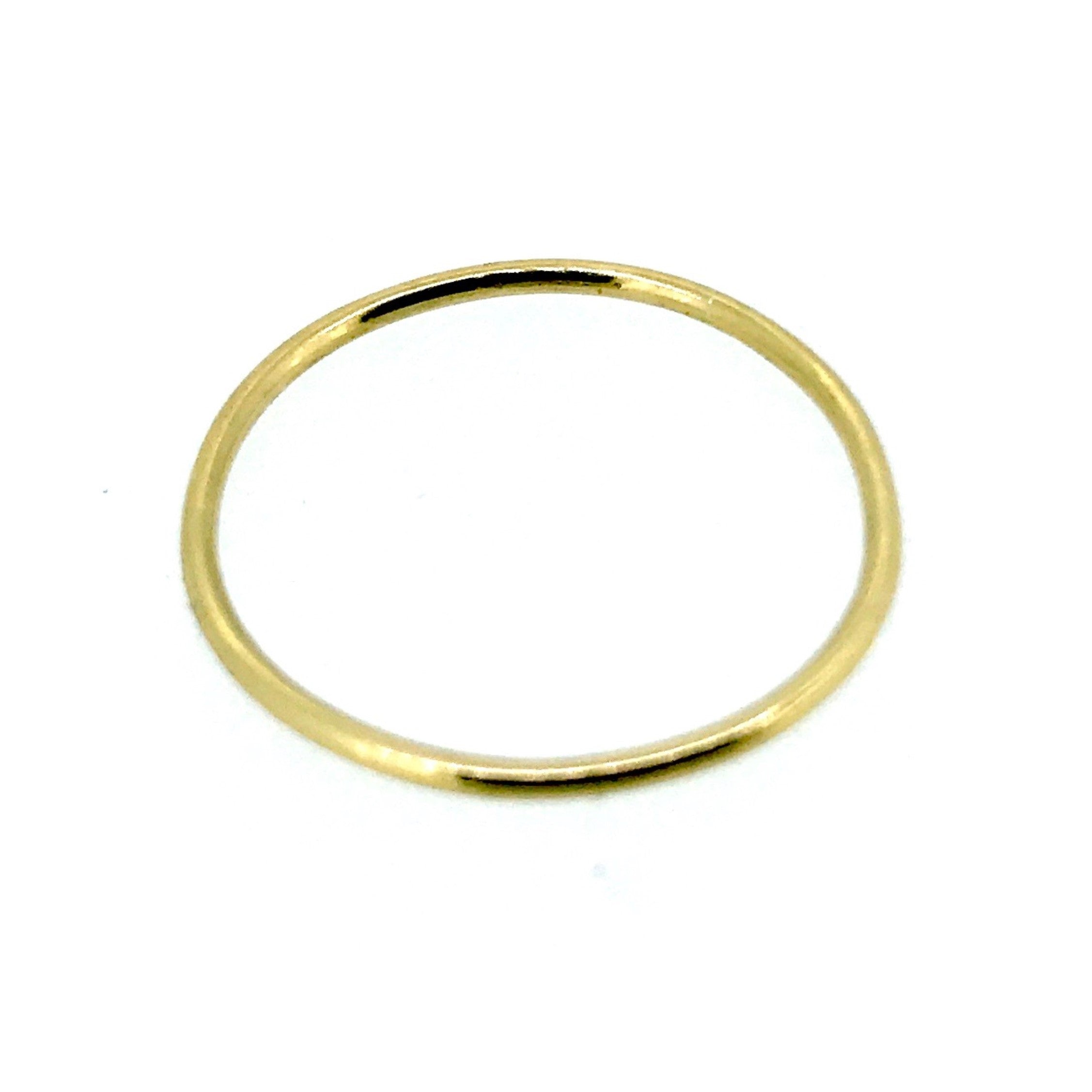 1mm Solid 18ct Yellow Gold Slim Round Band Stacking Ring UK Sizes ...