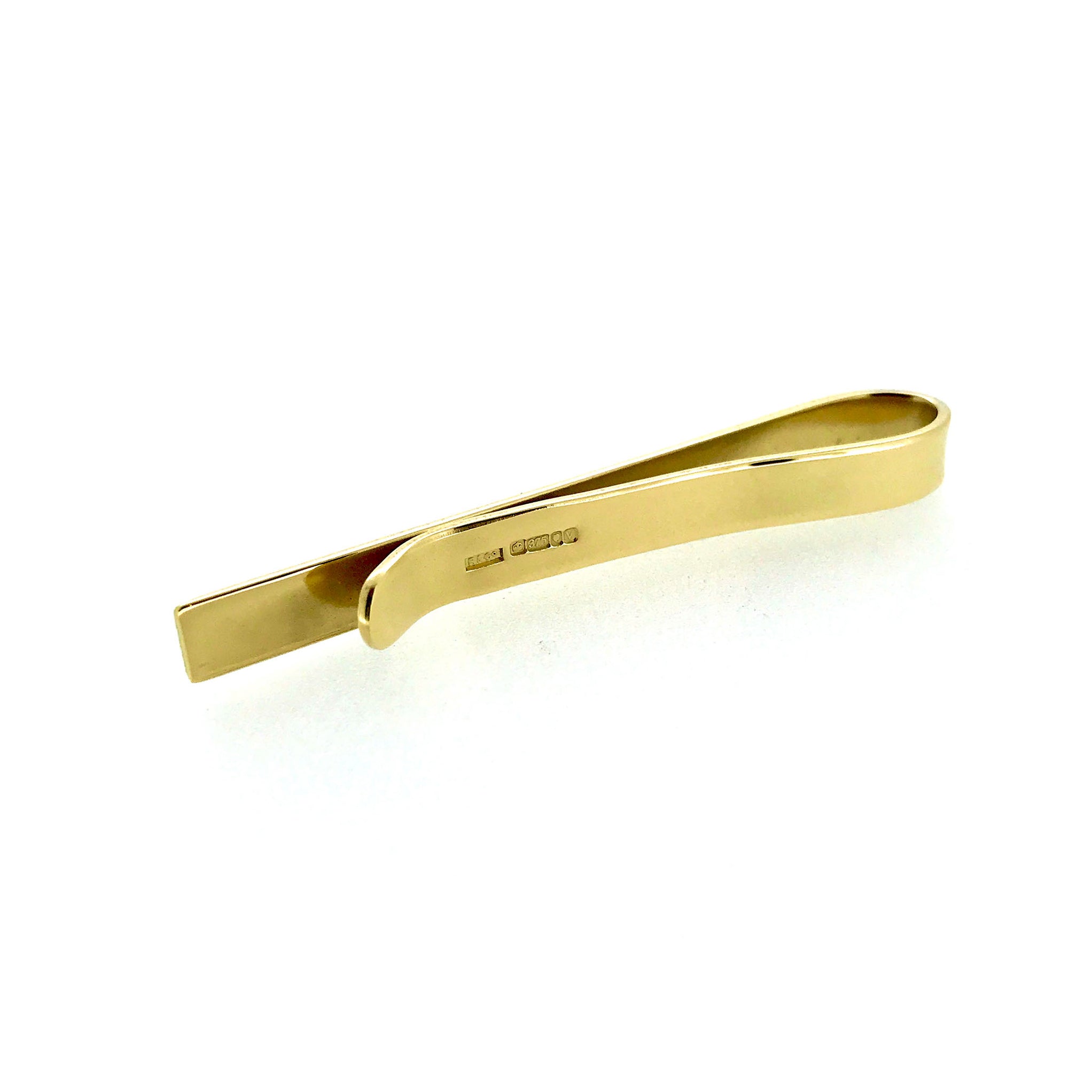 Elegant 9ct Gold Tie Clip - 5mm Hallmarked Tie Slide | Roberts & Co